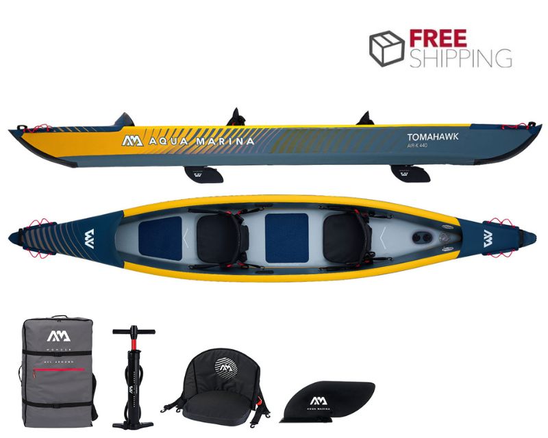 Aqua Marina Tomahawk Air-K 440 2 Person Inflatable Drop-Stitch Kayak ...